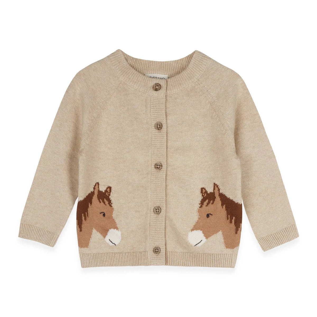 Viverano Organics - Horse Jacquard Sweater Knit Baby Cardigan (Organic ...