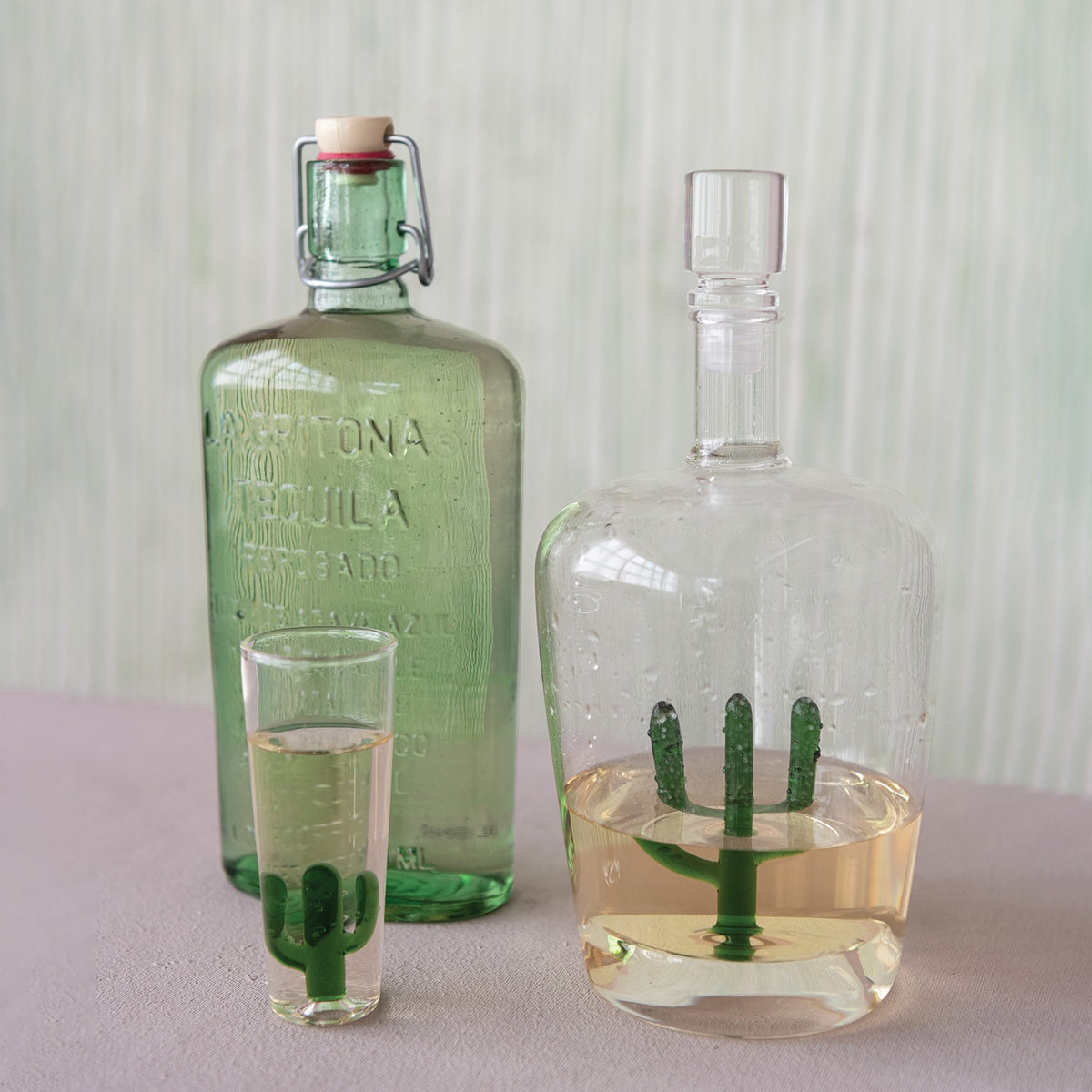 Hazel Mazel Glass Decanter W/Cactus Inside – Presence of Piermont